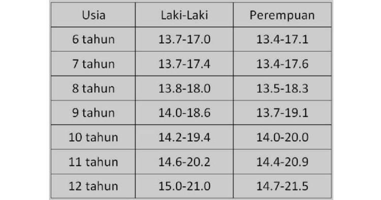 Tabel Tinggi dan Berat Badan Anak Usia 6-12 Tahun | Popmama.com