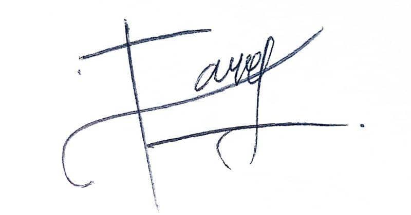 15 Contoh Tanda Tangan Huruf f Simple dan Gampang | Popmama.com