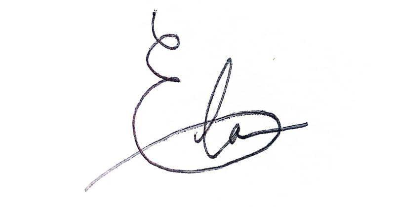 15 Contoh Tanda Tangan Huruf E Simple dan Aesthetic | Popmama.com