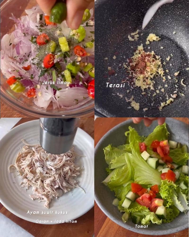 Resep Salad Ayam Sambal Matah, Penuh Rasa dan Rendah Kalori | Popmama.com