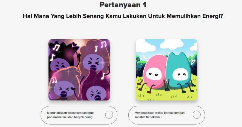 Link Main Tes Kepribadian MBTI Bahasa Indonesia Animo Life | Popmama.com