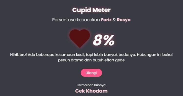 Link dan Cara Main Cupid Meter Cek Jodoh, Beneran Jodohmu? | Popmama.com
