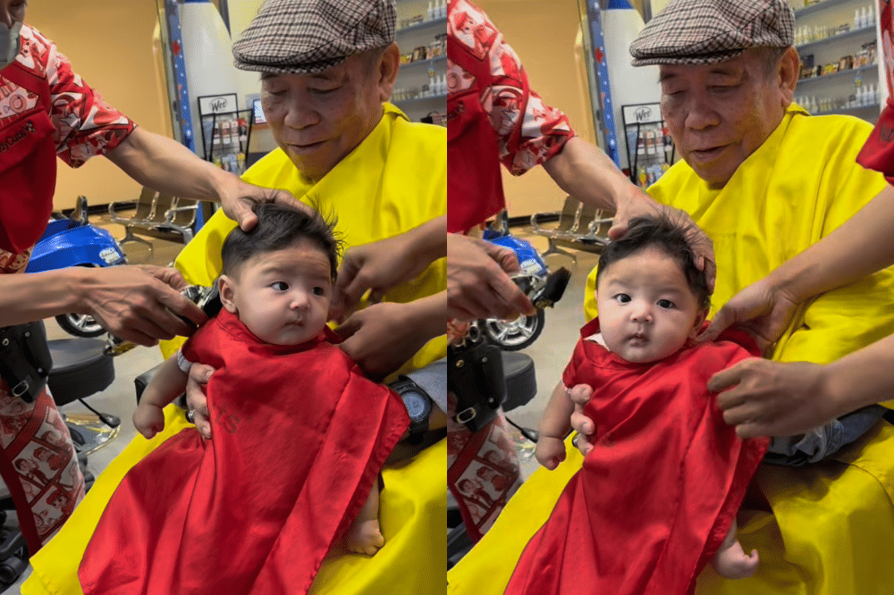 Momen Andrew Anak Erika Carlina Potong Rambut Ditemani sang Kakek ...